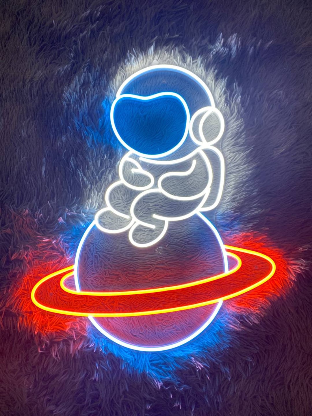 Astronaunt Led Sign, Astronaunt Neon Sign, Wall Decor, Planet Neon Sign ...