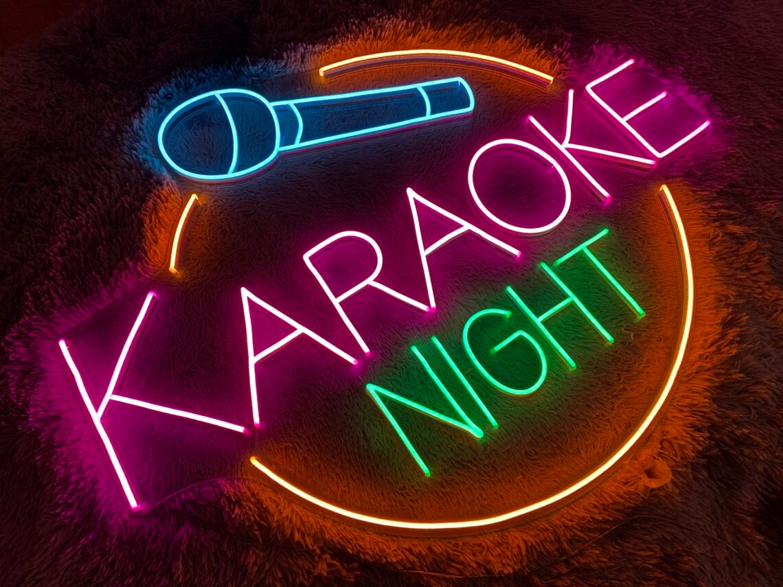 Karaoke Night Led Sign, Karaoke Night Neon Sign, Wall Decor, Karaoke ...