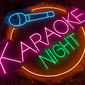 Karaoke Night Led Sign, Karaoke Night Neon Sign, Wall Decor, Karaoke ...