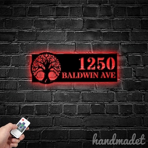 Personalized Tree of Life House Number, Green Tree Home Number Metal ...