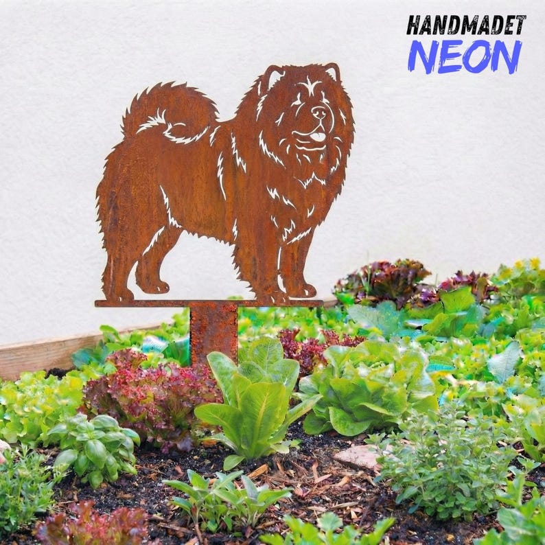 Personalized Rusted Chow Chow Dog Garden Stake, Custom Dog Rusty Metal ...