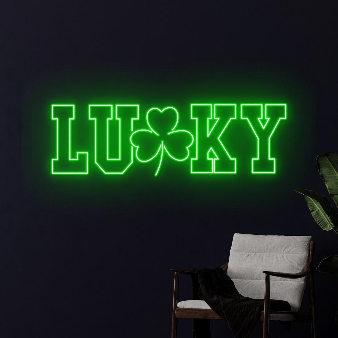 Lucky Neon Sign, Shamrock Neon Light, 3 Leaf Clover Led Light, St ...