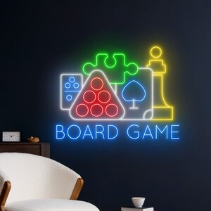 Board Game Neon Sign, Board Game Led Sign, Game Player Led Light ...