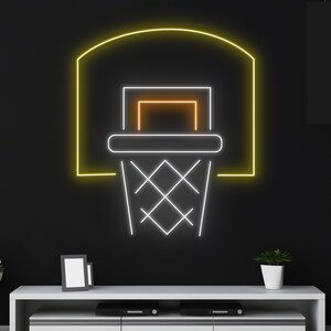 Custom Basketball Hoop Neon Sign, Custom Basket Ball Player Name LED ...