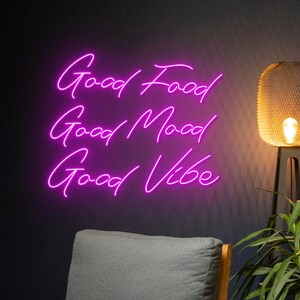 Good Food Good Mood Good Vibe Neon Light, Good Food Good Mood Good Vibe ...