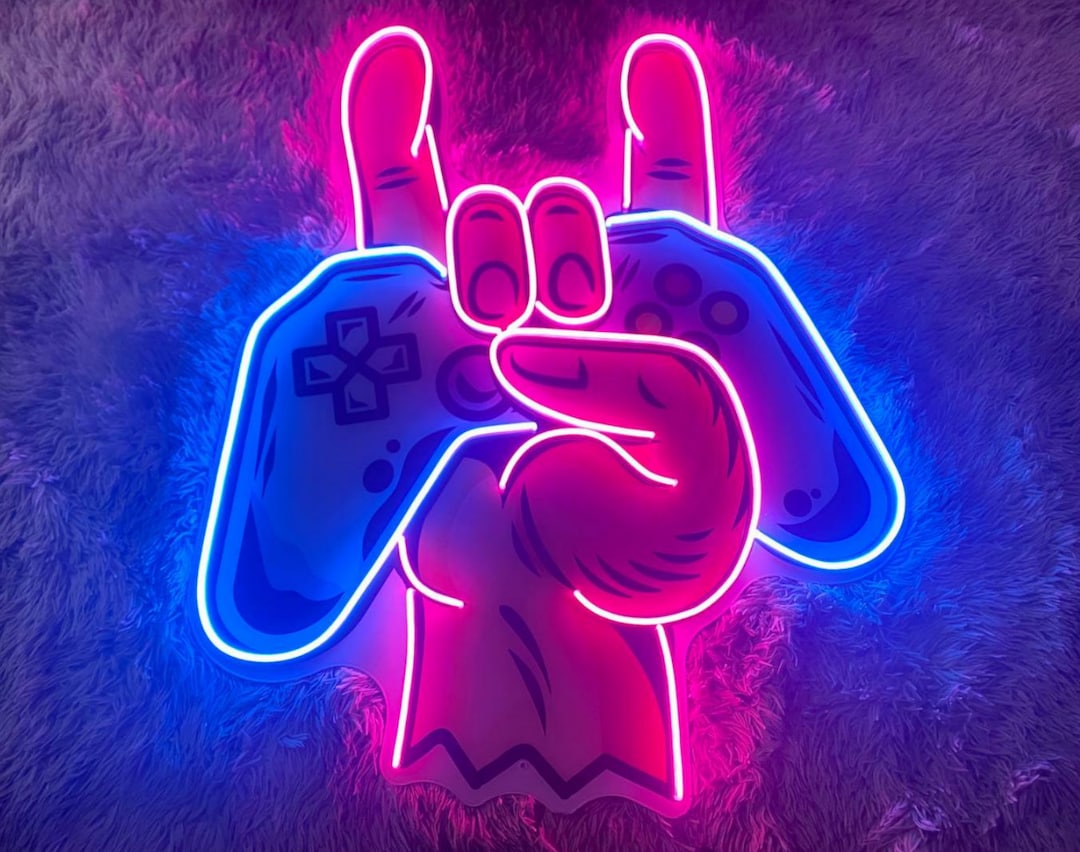 Controller Neon Sign, Controller Led Sign, Skull Led Sign, Custom Neon ...