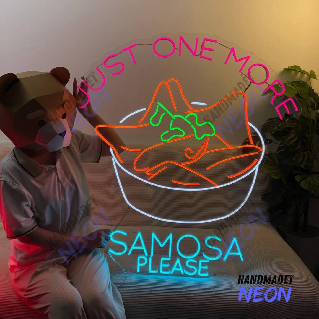Just One More Samosa Please Neon Sign, Samosa Led Sign, Samosa Led ...