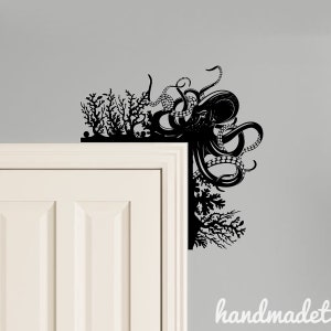 Personalized Octopus Door Corner Sign, Octopus Metal Door Topper ...