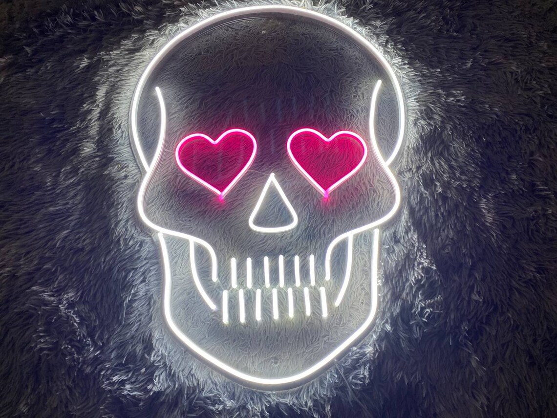 Skull Led Sign, Skull Halloween Led Sign, Wall Decor, Bar Neon Sig ...