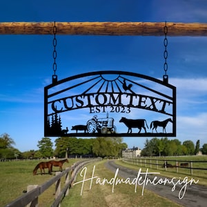 Personalized Outdoor Farm Sign Hanging Metal Sign - Custom Farm Name ...