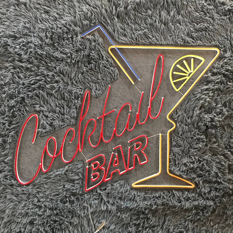 Cocktail Bar Led Sign, Pub Led Sign, Wall Decor, Cocktails Neon Sign ...