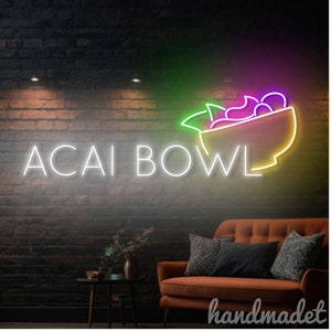 Acai Bowl Neon Sign, Acai Bowl Led Sign, Acai Bowl Fruit Neon Light ...