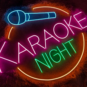 Karaoke Night Led Sign, Karaoke Night Neon Sign, Wall Decor, Karaoke ...