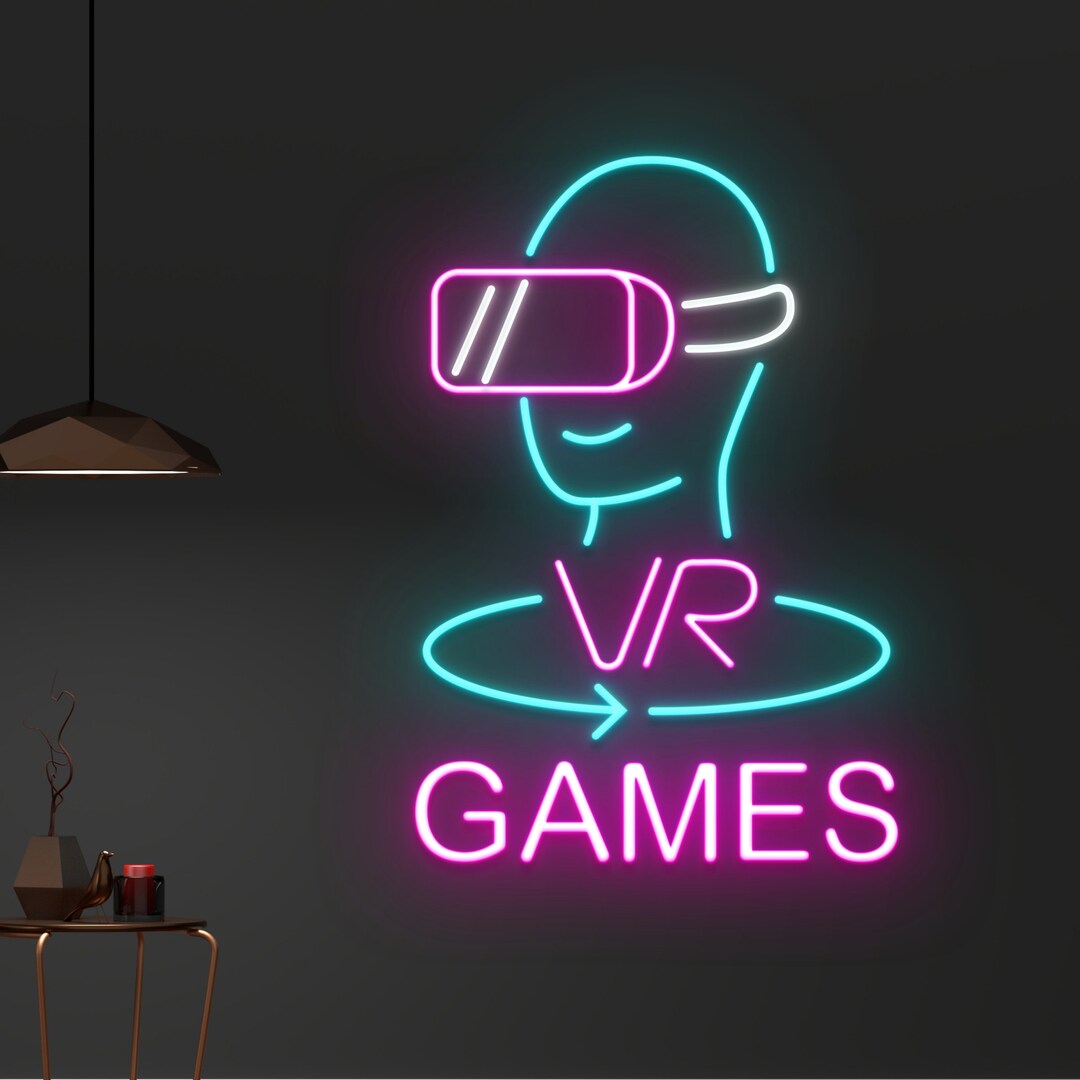 Custom VR Games Neon Sign, Virtual Reality Led Sign, Game Player Led ...