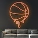 Basketball Ball Dripping Neon Sign, Basketball Neon Light, Basketball ...