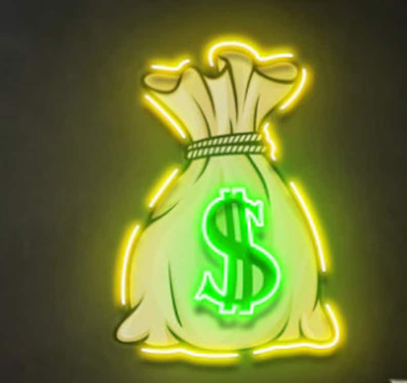 Money Bag Led Sign Money Bag Neon Sign Wall Decor Money Bag - Etsy