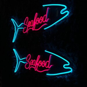 Seafood Neon Sign, Seafood Led Sign, Seafood Led Light, Seafood ...