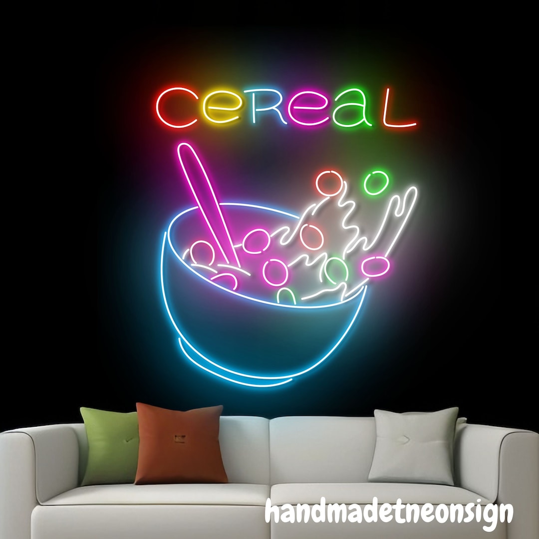 Cereal Neon Wall Sign, Cereal Bowl Led Wall Light, Breakfast Food Neon ...