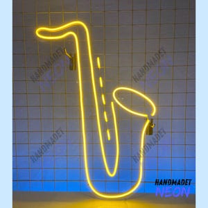 Saxophone Led Sign, Saxophone Neon Sign, Wall Decor, Instrument Neon ...