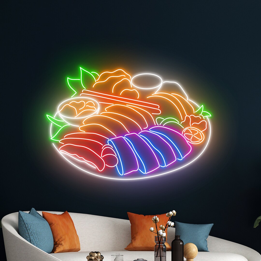 Sashimi Sushi Neon Sign, Sashimi Sushi Neon Light, Sushi LED Light ...