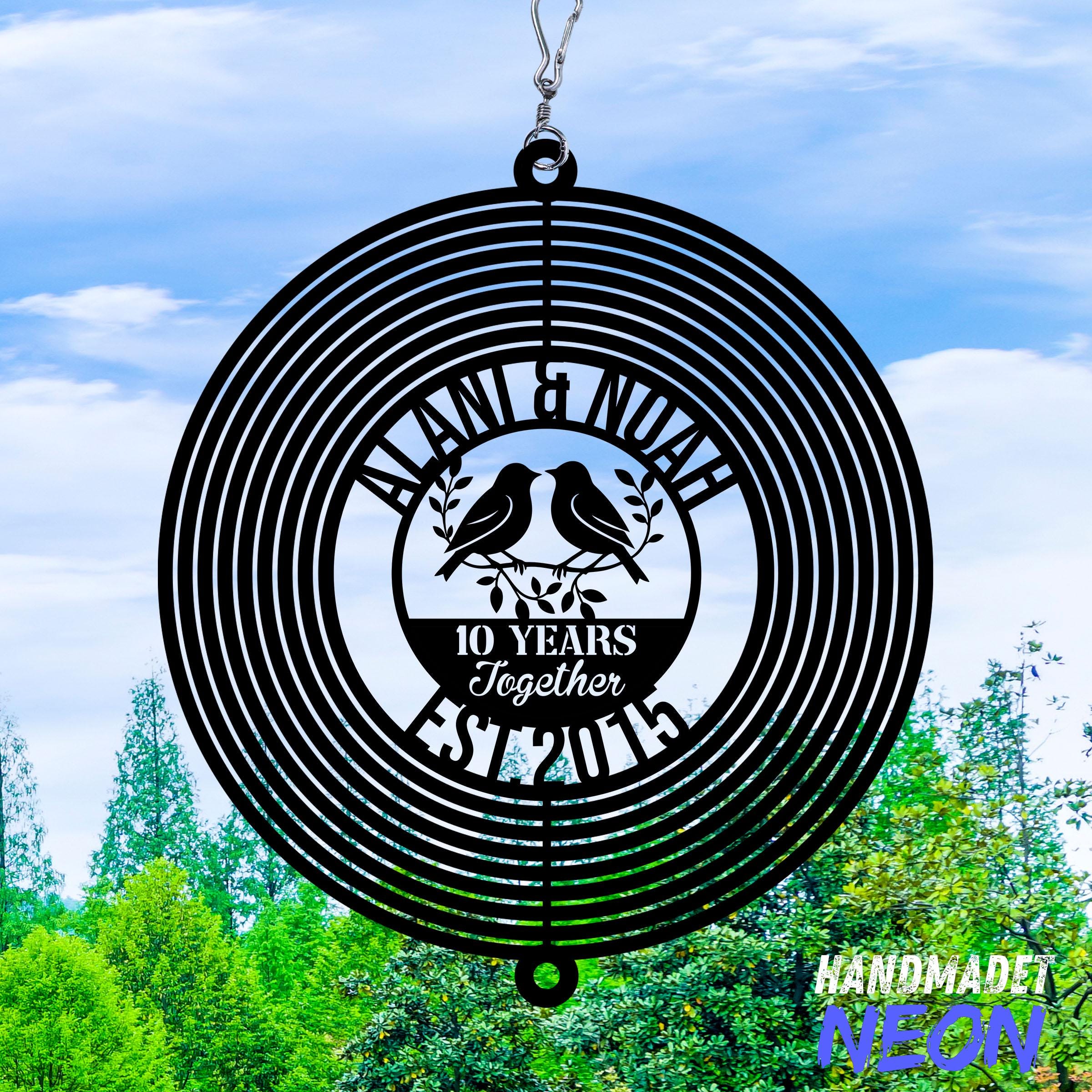Personalized 10th Anniversary Wind Spinner: Metal Kinetic Garden Art - Etsy