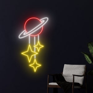 Planet Stars Neon Light, Planet Stars Led Light, Planet Stars Neon Sign ...