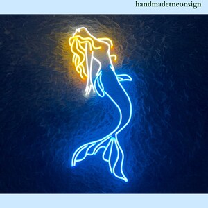 Mermaid Neon Sign, Mermaid Girl Led Sign, Mermaid Lady Neon Light ...
