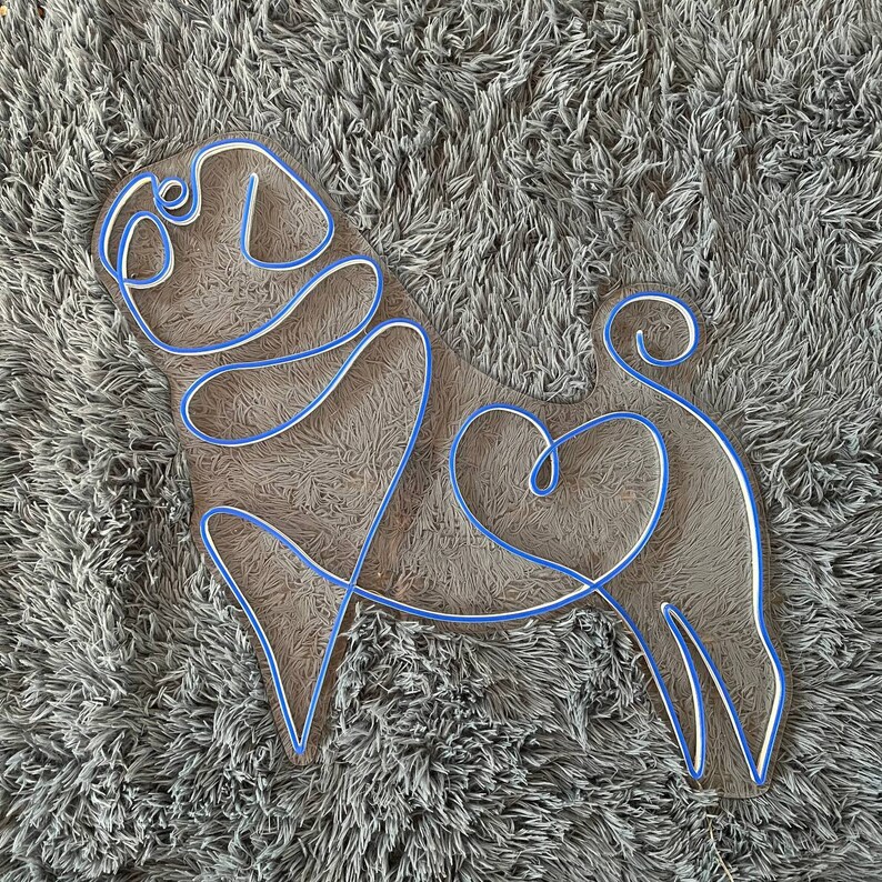 Pug Neon Sign,animal Neon Sign,led Neon Sign,cute Neon Sign,neon Wall ...