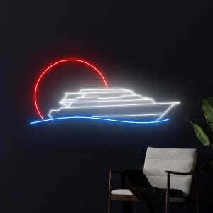 Cruise Ship Neon Sign, Cruise Ship Led Sign, Luxury Cruise Neon Sign ...