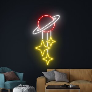 Planet Stars Neon Light, Planet Stars Led Light, Planet Stars Neon Sign ...