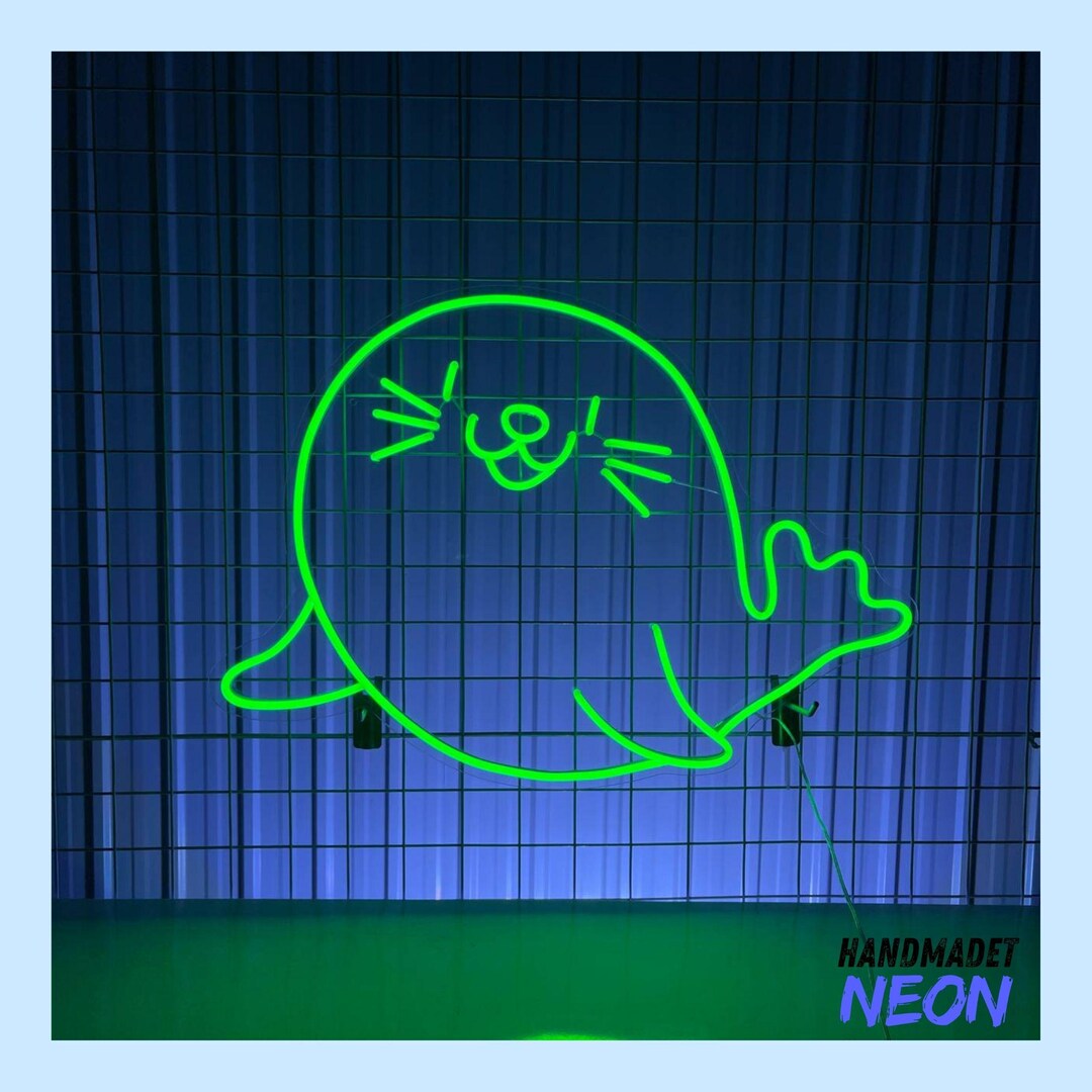 Cute Seal Neon Sign, Seal Led Neon Gift, Seal Neon Light Decor, Seal ...