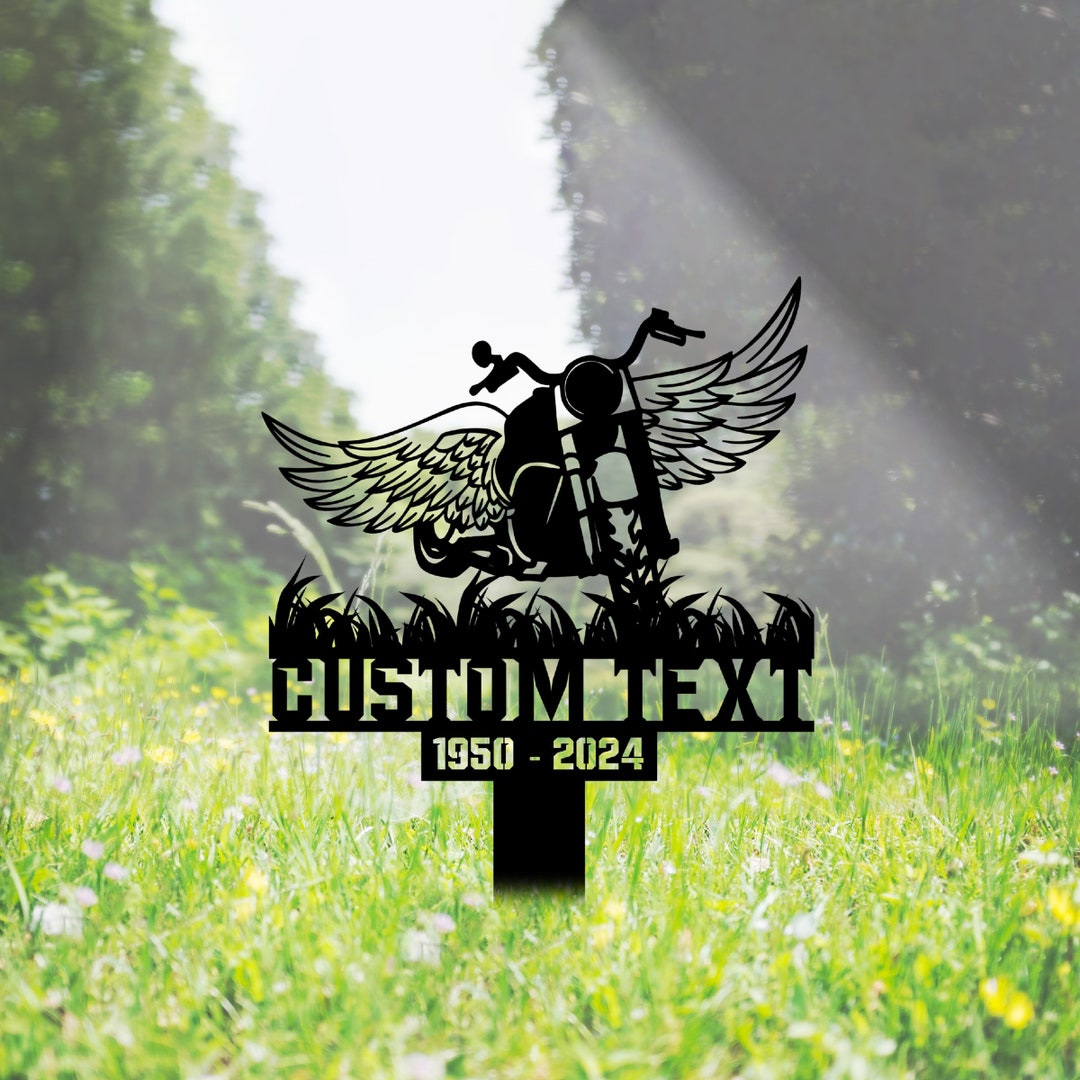 Custom Motorcycle Memorial Stake, Bike Stake Metal Sign, Personalized ...