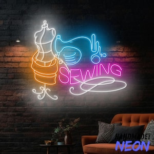 Sewing Machine Neon Sign, Sewing Led Sign, Tailor Led Light, Clothes ...