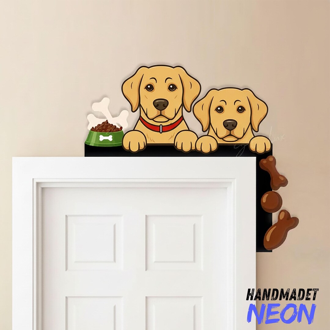 Personalized Labrador Retriever Metal Door Corner, Custom Dog Door ...