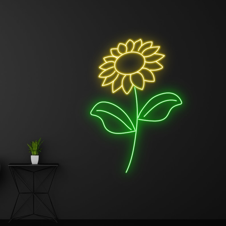 Sunflower Neon Light, Sunflower Flower Led Light, Flower Led Sign ...