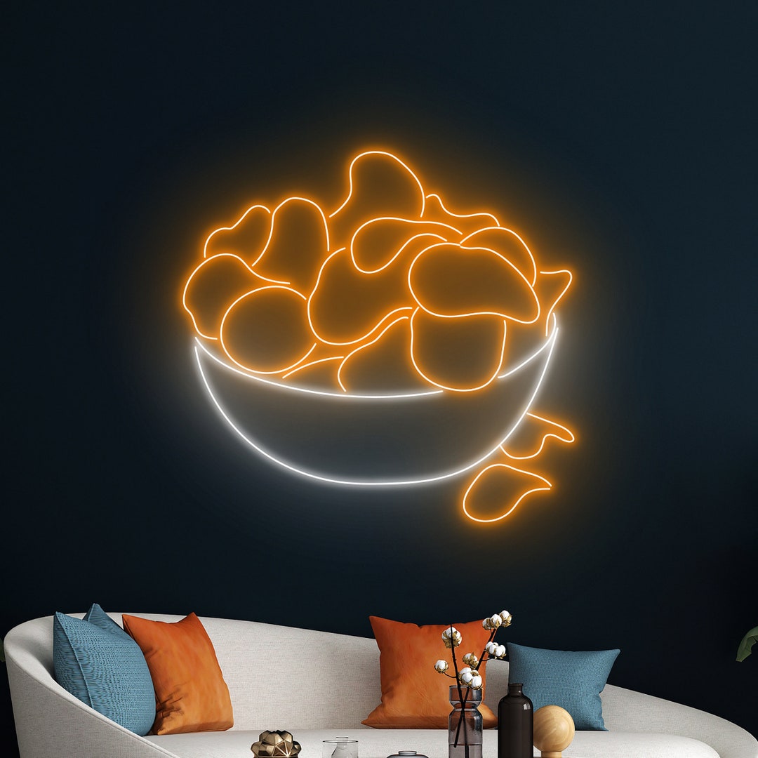 Potato Chips Neon Sign, Potato Chips Led Sign, French Fries Led Light ...