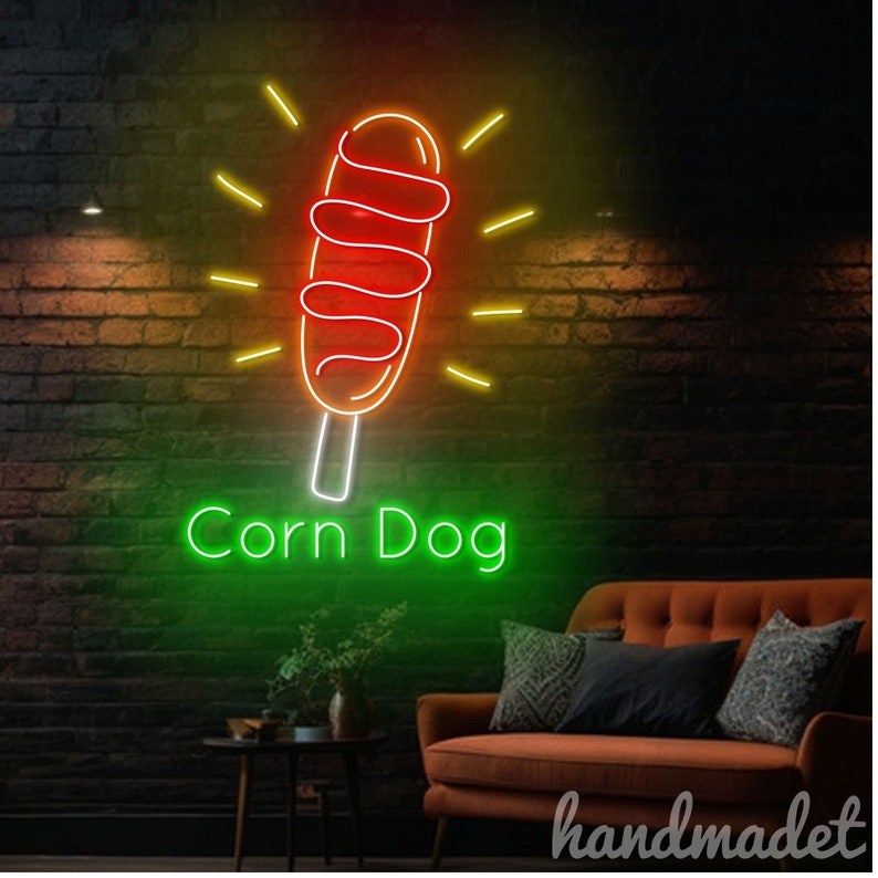 Corn Dog Neon Sign, Corn Dogs Led Sign, Corn Dog Neon Light, Corn Dog ...