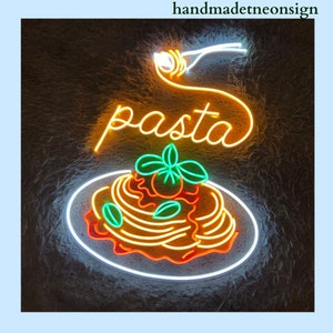 Pasta Neon Wall Sign, Spaghetti Led Wall Light, Italy Noodle Led Wall ...