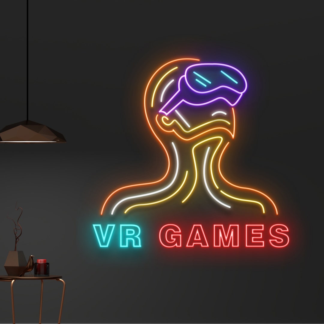 Custom VR Games Neon Sign, Virtual Reality Led Sign, Game Player Led ...