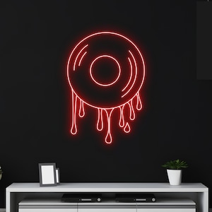Custom Dripping Record Disc Led Sign, Dripping Disc Neon Light, DJ Neon ...