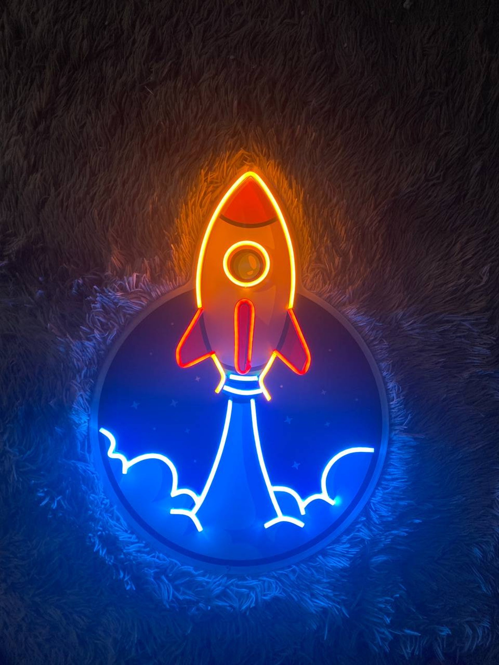 Spaceship Led Sign Rocket Neon Sign Wall Decor Spaceship - Etsy