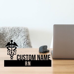 Custom RN Doctor Desk Name Plate, RN Doctor Metal Nameplate for Desk ...