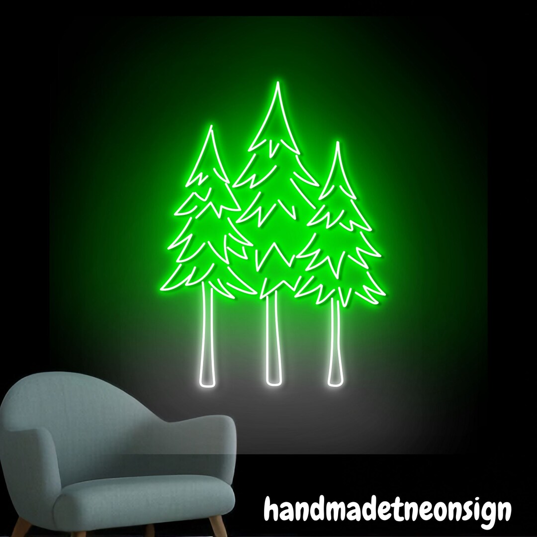 Pine Tree Neon Sign, Pine Forest Led Sign, Christmas Tree Neon Light ...