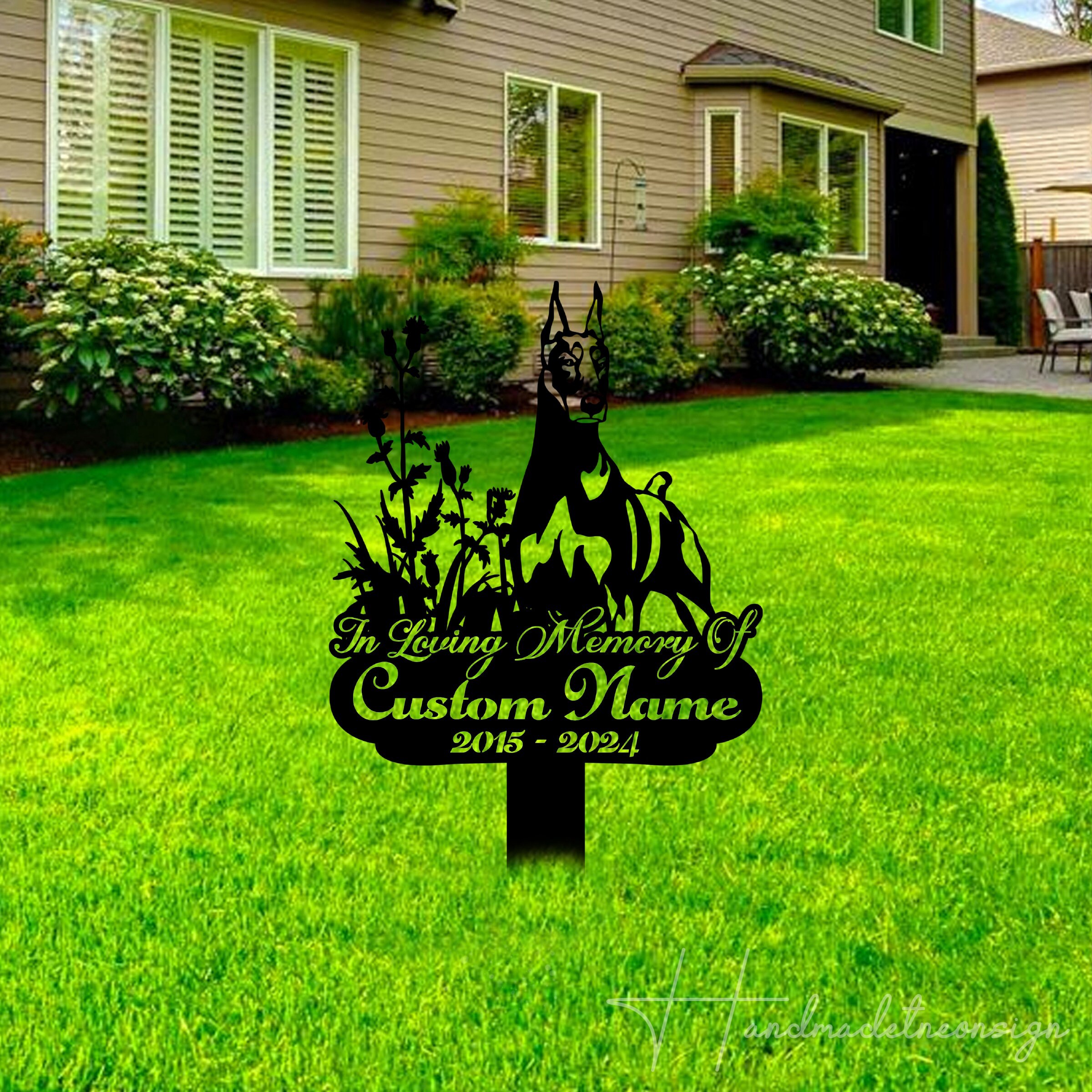 Custom Doberman Memorial Stake Metal Sign - Personalized Doberman Dog ...