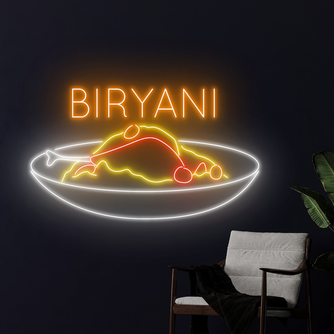 Biryani Neon Sign, Biryani India Led Sign, Biryani India Led Light ...