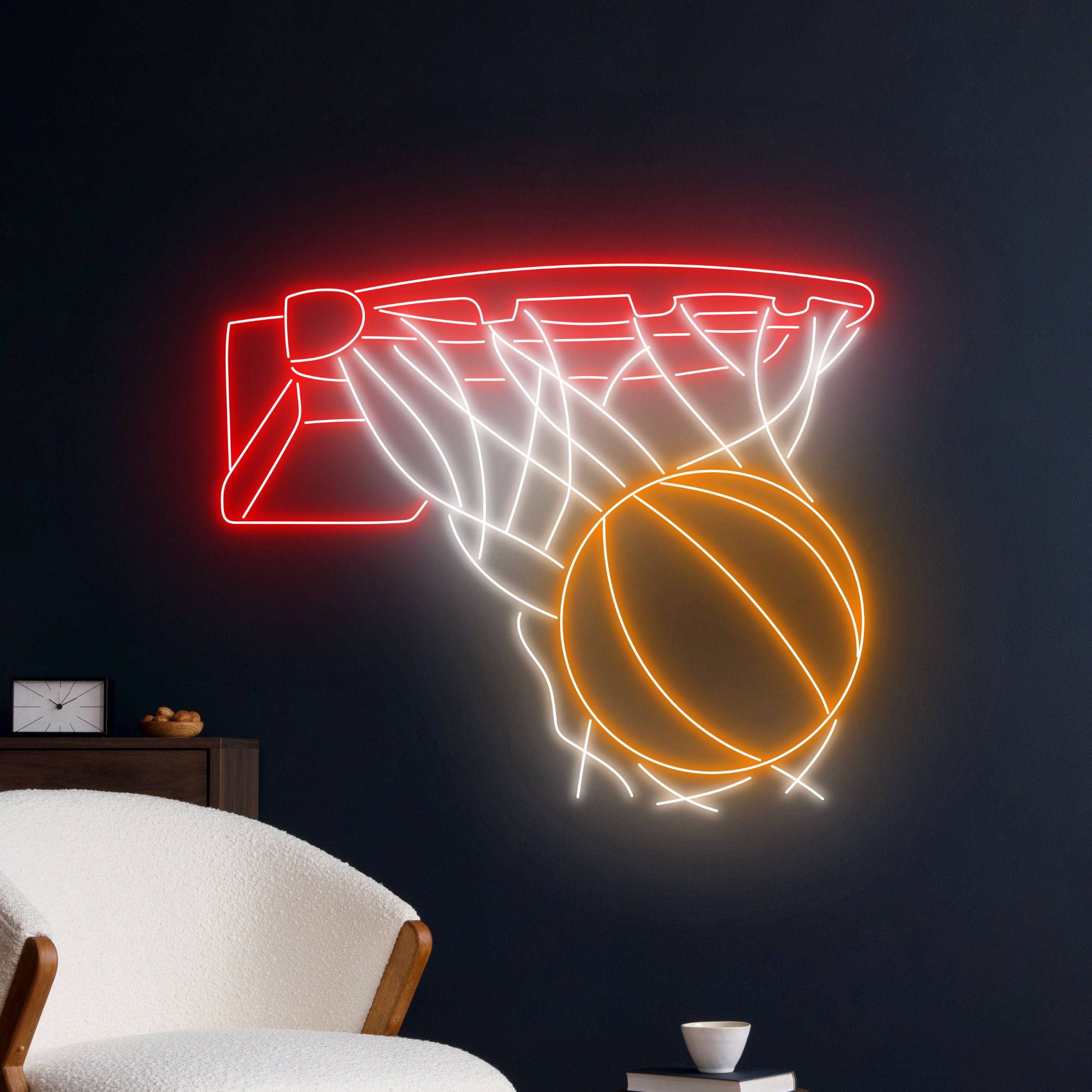 Basketball Hoop Neon Sign, Basketball Ball Neon Light, Basketball ...