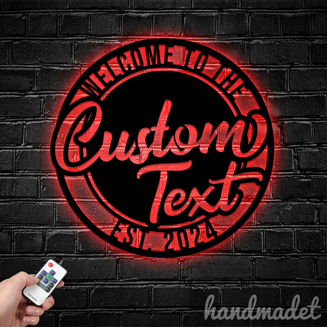 Personalized Patio Welcome Metal Wall Sign, Words Metal Wall Light ...