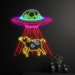 Alien UFO Abduction Dairy Cow Led Sign, UFO Dairy Cow Alien Neon Sign ...