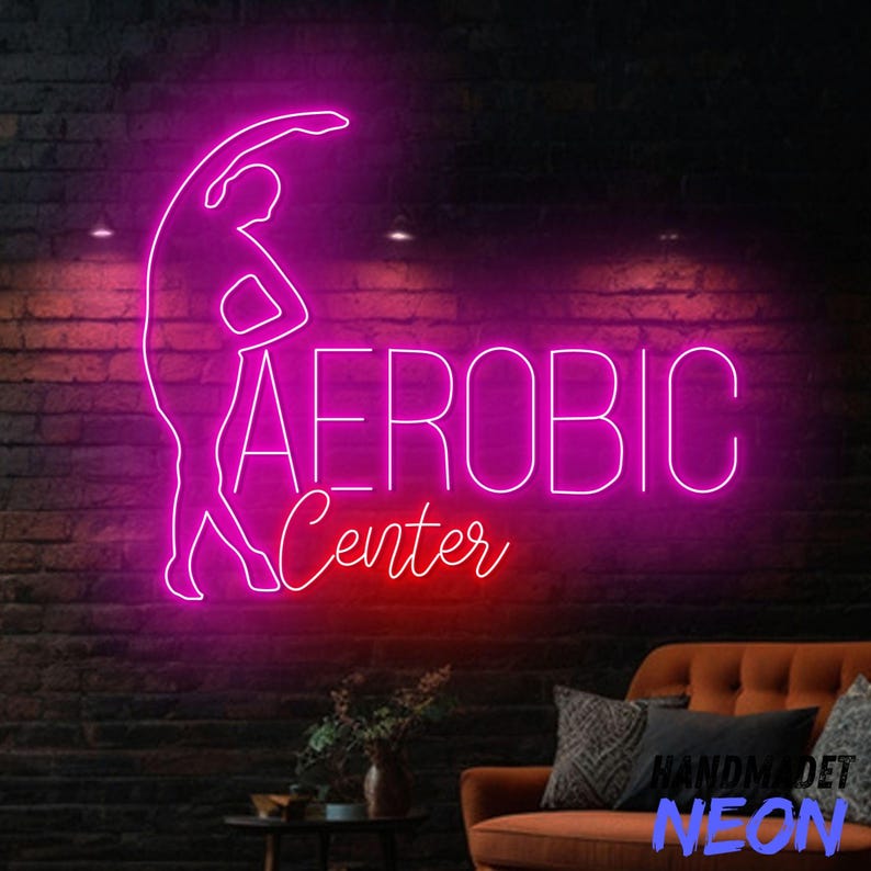 Aerobic Center Neon Sign, Aerobic Center Led Sign, Aerobic Neon Light ...