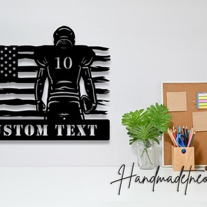 Personalized US Football Metal Wall Art LED Light - Custom America ...